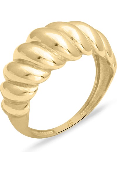 Aslı Gold Bombeli Istiridye Altın Yüzük