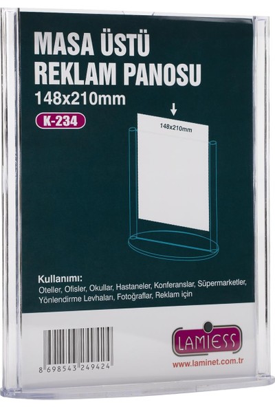 Lamiess K-236 Masaüstü Reklam Panosu Dikey 5 'li