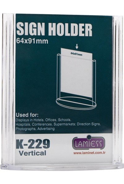Lamiess K-229 Masaüstü Reklam Panosu Dikey 10 'lu