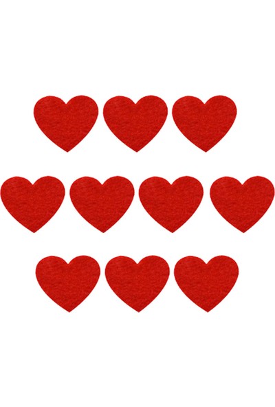 Evde Ucuz Kalp Keçe 10 Adet