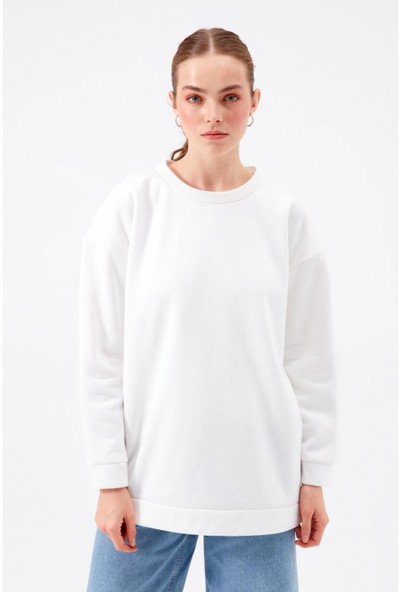 Muni Muni Fermuar Aksesuarlı SWEATSHIRT-EKRU-M60783 Muni Muni Fermuar Aksesuarlı SWEATSHIRT-EKRU-M60783