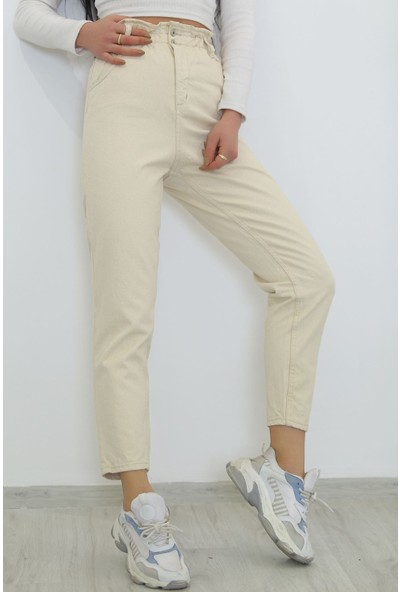 Modamiva Beli Lastikli Kot Pantolon Taş - 5092.925.