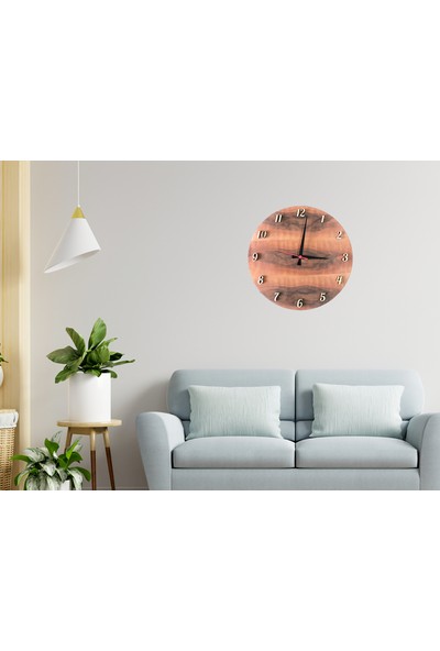 El Yapımı Ahşap Kaplama Duvar Saati