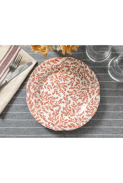 English Home Elephant Porselen Servis Tabağı 26 cm Kırmızı