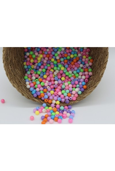 Hobimos HOBIMOS 50GR 6mm Pastel Karışık Renkli Yuvarlak Plastik Boncuk, Takı Yapım Boncuğu (50GR,~190ADET) Hobimos HOBIMOS 50GR 6mm Pastel Karışık Renkli Yuvarlak Plastik Boncuk, Takı Yapım Boncuğu (50GR,~190ADET)