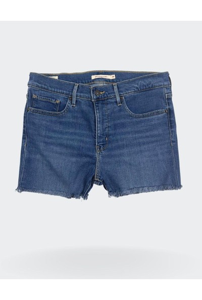 Bpm Live's Likralı Kot Şort Kadın Taşlama Mavi