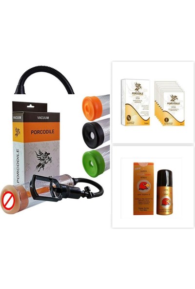 Porcodile Vakum Pompa Çekmeli - Porcodile Jel ve 60000 Sprey