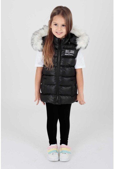 Ahenk Kids Kız Çocuk Kürklü Kapüşonlu Şişme Yelek AK215657