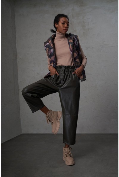 Ysatis Deri Pantolon Haki