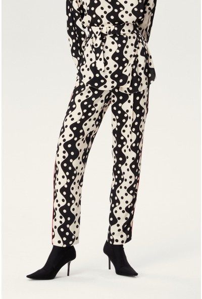 Exquise Siyah Beyaz Desenli Pantolon Desenli
