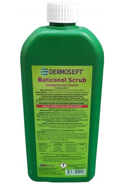 Dermosept Yeşil Batikon - Baticonol Scrub 1000 Ml Dermosept Yeşil Batikon - Baticonol Scrub 1000 Ml