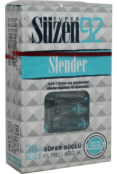 Süzen 92 Slender Filtre Ağızlık 30 Adet Slender Süzen 92 Slender Filtre Ağızlık 30 Adet Slender