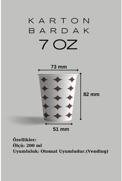 İntermetal Karton Bardak 7 Oz Adet 1000
