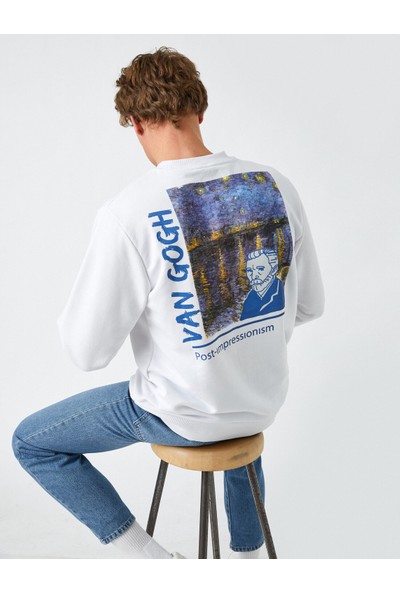 Koton Van Gogh Sweatshirt Lisanslı Baskılı