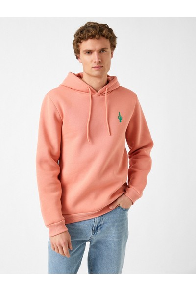 Koton Kaktüs Işlemeli Kapşonlu Sweatshirt