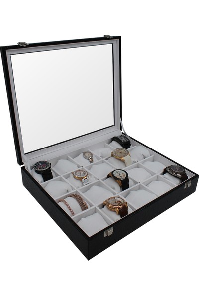 Standmarket Saat Kutusu 20'li Siyah Rugan Içi Beyaz