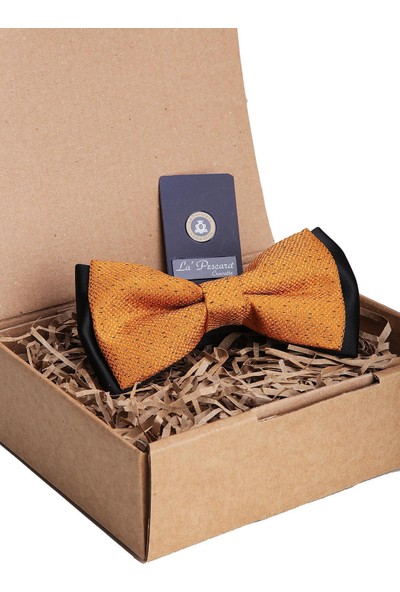 Kravatkolik Sarı Kum Desen Papyon P1365