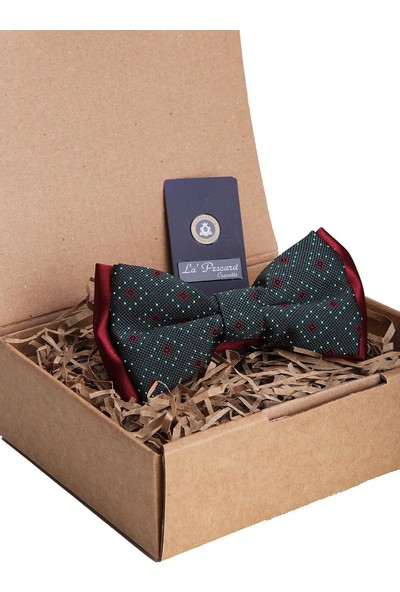 Kravatkolik Yeşil Motif Desen Papyon P1238