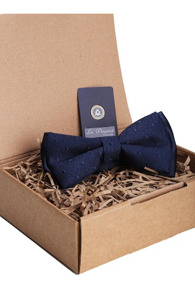 Kravatkolik Lacivert Puantiye Desen Papyon P1192