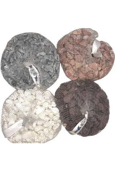 Netodak Doğal Fileli Akvaryum Taşı Çakıl Taşı Vazo Taşı (4 Paket) Saksı Taşı Dekoratif Taş