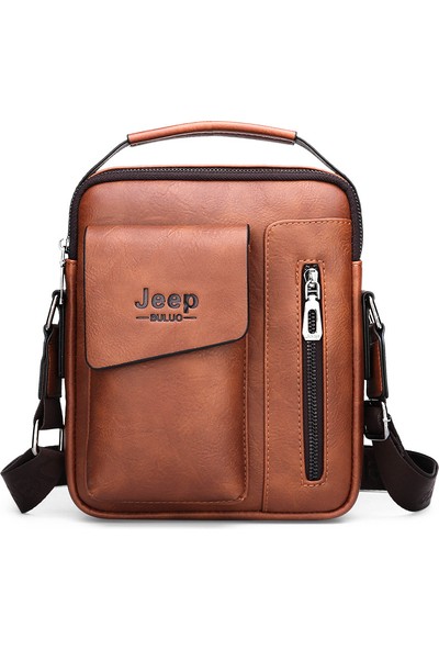 Jeep Erkek Deri Omuz Çantası Orta (Yurt Dışından)