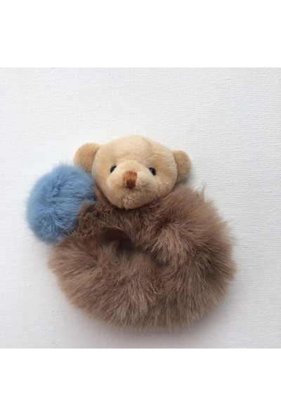 T-Light Peluş Ayıcıklı Tek Ponponlu Lastik Toka T-Light Peluş Ayıcıklı Tek Ponponlu Lastik Toka