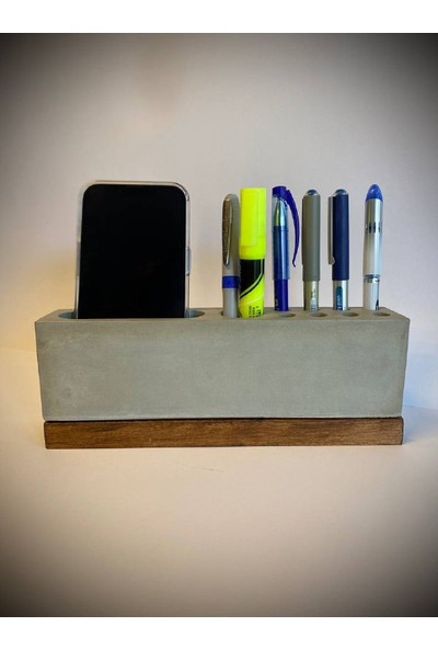 Beton Evi El Yapımı Tasarım Beton Masa Üstü Kalemlik