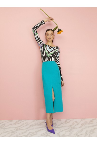 Yüksek Bel Kalem Etek