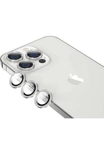 Ceptimum Apple iPhone 13 Pro Max Kamera Lens Koruyucu Temperli Taşlı Tasarım Ceptimum Apple iPhone 13 Pro Max Kamera Lens Koruyucu Temperli Taşlı Tasarım