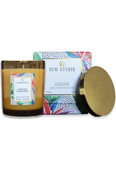 Sum Studıo Kahve Karamel Kokulu Pamuk Fitilli Doğal Mum 180 gr