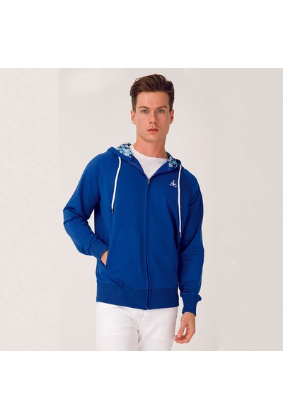 Biggdesign Sweatshirt Erkek Fermuarlı Lacivert S