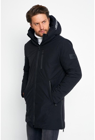 Danger Erkek Kapüşonlu Baskılı Uzun Mont Lacivert Danger Erkek Kapüşonlu Baskılı Uzun Mont Lacivert