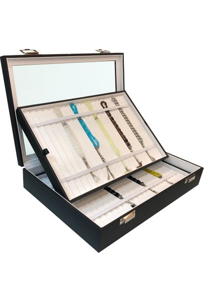 Standmarket Tesbih Kutusu Lastikli 2'li Camlı Siyah Standmarket Tesbih Kutusu Lastikli 2'li Camlı Siyah