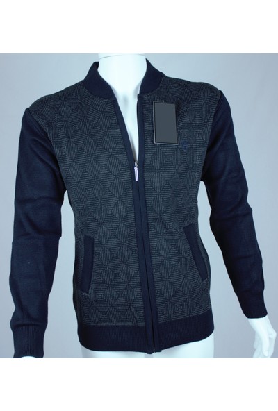 AVC Avcı Triko Baklava Desenli Lacivert Ceket