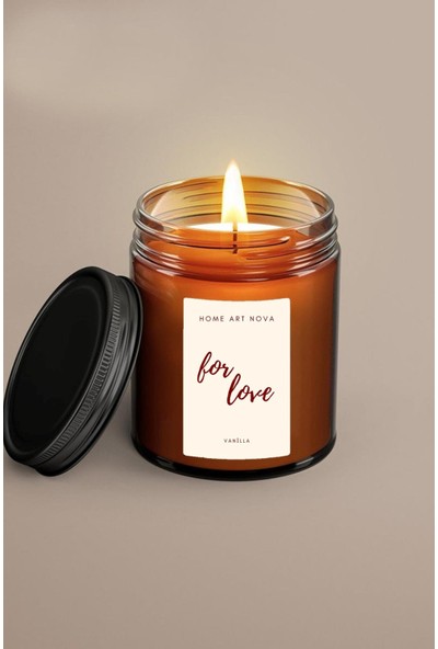 Amber Kavanoz Mum Soya Wax Amber Kokulu Dekoratif Mum