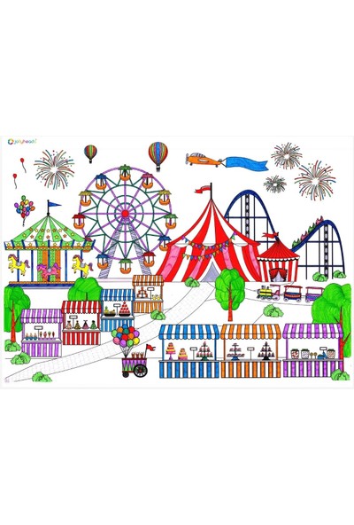 Jolly Heads Karnaval Günü Dev Boyama Dev Boyama Kağıdı 70X100 cm