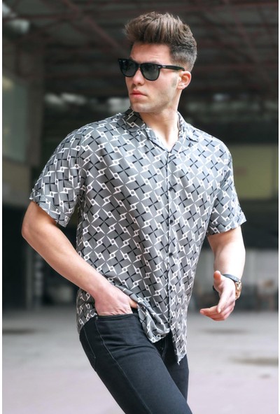 Madmext Füme Desenli Gömlek 5537