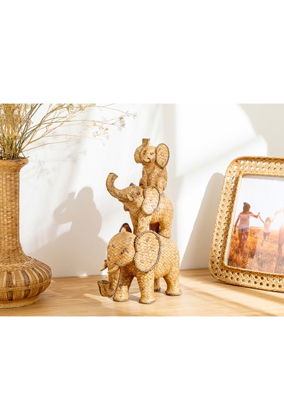 English Home Elephant Family Biblo 19,5X9,5X30,5 cm Kahve English Home Elephant Family Biblo 19,5X9,5X30,5 cm Kahve