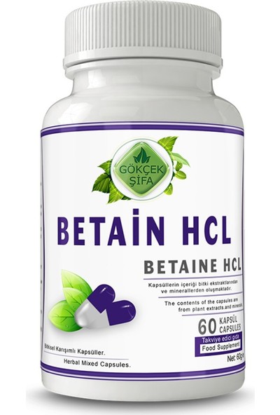 Gökçek Şifa Betain Hcl Kapsül - 60 Kapsül X1000mg