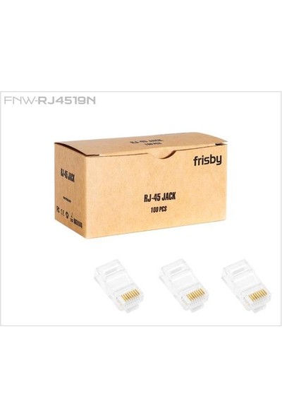Frisby FNW-RJ4519N RJ45 Utp 100 Adet Konnektör Frisby FNW-RJ4519N RJ45 Utp 100 Adet Konnektör