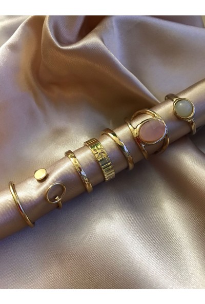 Palea Accessory Doğal Taş Detaylı Yüzük Seti