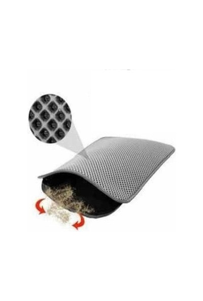 Praticoshop Elekli Kedi Tuvaleti Paspası Gri