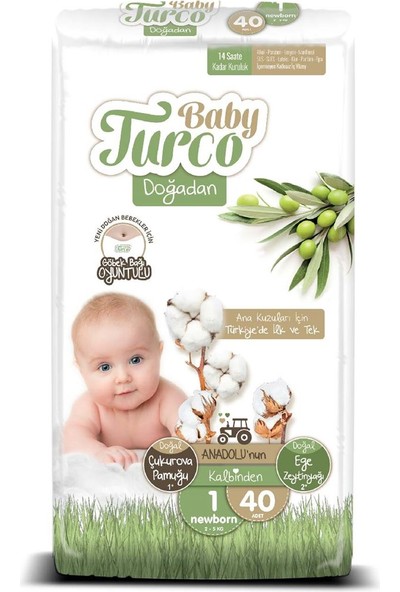 Baby Turco Bebek Bezi 1 Numara 40 Lı x 5 Adet