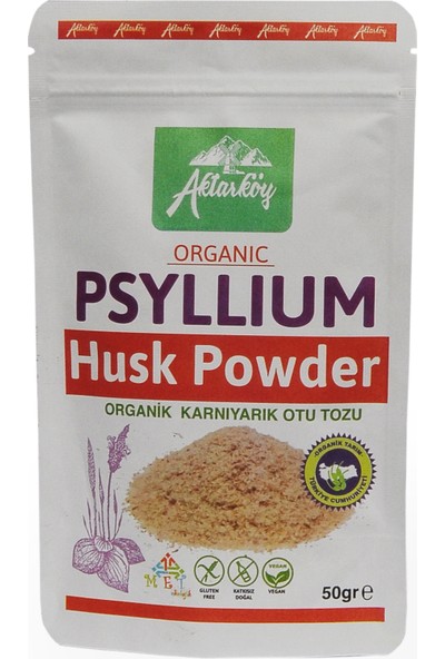 Aktar Köy Aktarköy Organik Psyllium Karnıyarık Otu Tozu 50 gr