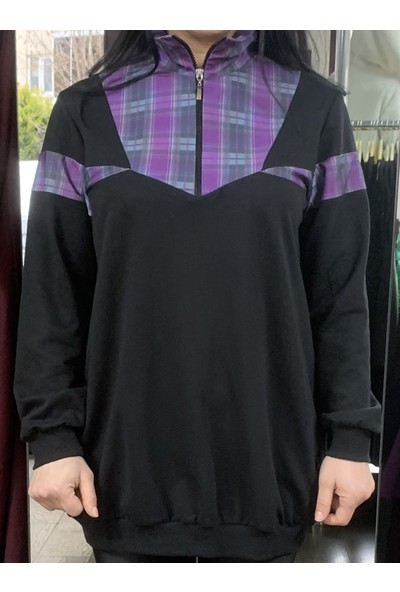 Roxxlen Kadın Siyah Büyük Beden Tunik - 5150
