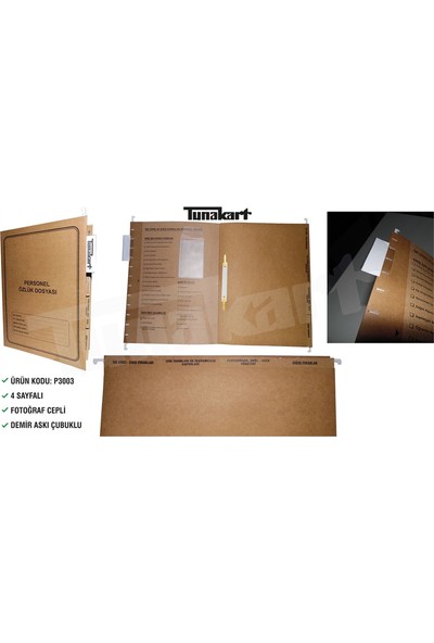 Tunakart Personel Dosyası 4'lü Askılı P3003