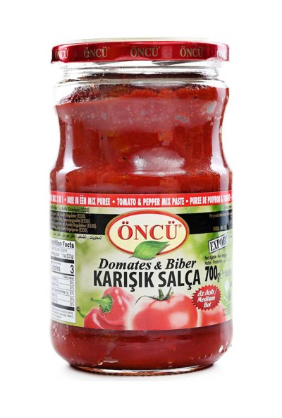 Öncü Domates Biber Karışık 700GR Cam Kavanoz Salça
