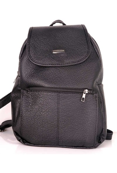 Shefoon Çanta Kapaklı Cepli Cermuarlı Desenli Çanta Siyah Shefoon Çanta Kapaklı Cepli Cermuarlı Desenli Çanta Siyah