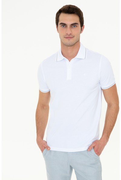 Pierre Cardin Beyaz Slim Fit Polo Yaka Basic Tshirt 50252448-VR013 Pierre Cardin Beyaz Slim Fit Polo Yaka Basic Tshirt 50252448-VR013
