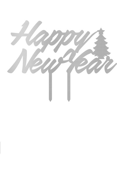 Çerçi Dede Happy New Year Gümüş Pasta Süsü Doğum Günü Happy Birtday Pleksi (Yükseklik 12.7 Cm) Çerçi Dede Happy New Year Gümüş Pasta Süsü Doğum Günü Happy Birtday Pleksi (Yükseklik 12.7 Cm)